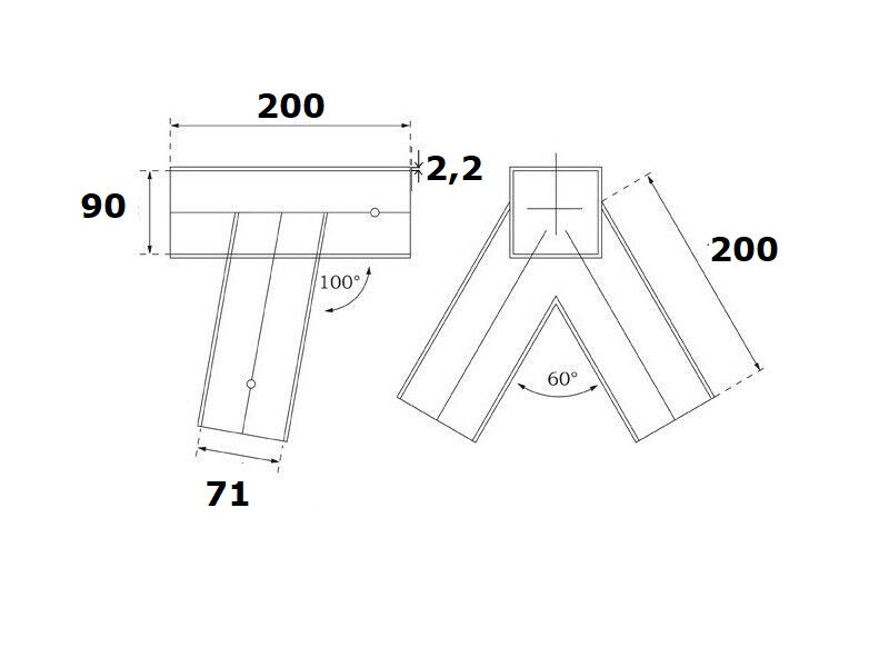SET SQUARE SWING CORNER METAL BRACKET 100deg WOODEN FRAME PLAYHOUSE ...